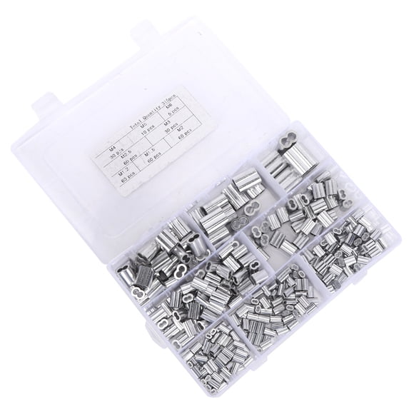 YAHHU 315pcs Aluminum Crimping Loop Sleeve M1.2 M1.5 M2 M2.5 M3 M4 M5 ...