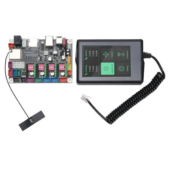 YAHHU 4-Axis CNC Control Board with 3.5" Touch Screen, ESP32 Shield, 4 ...