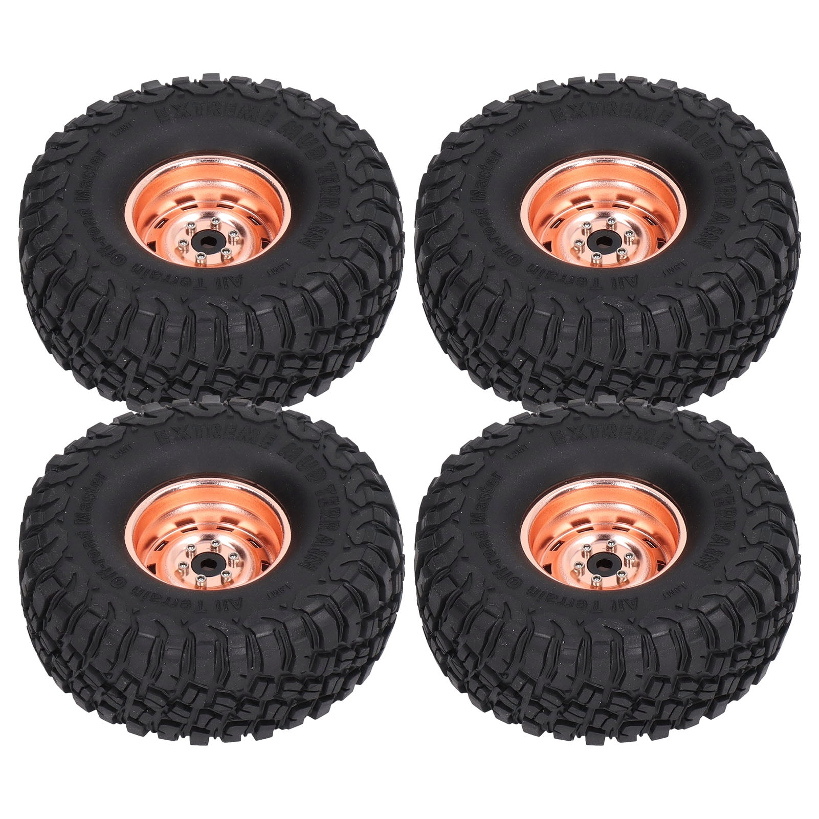 YAHHU 4 Pieces RC Tires 1.9 Inches / 4.8 cm Width 10 Holes Rubber Wheel ...