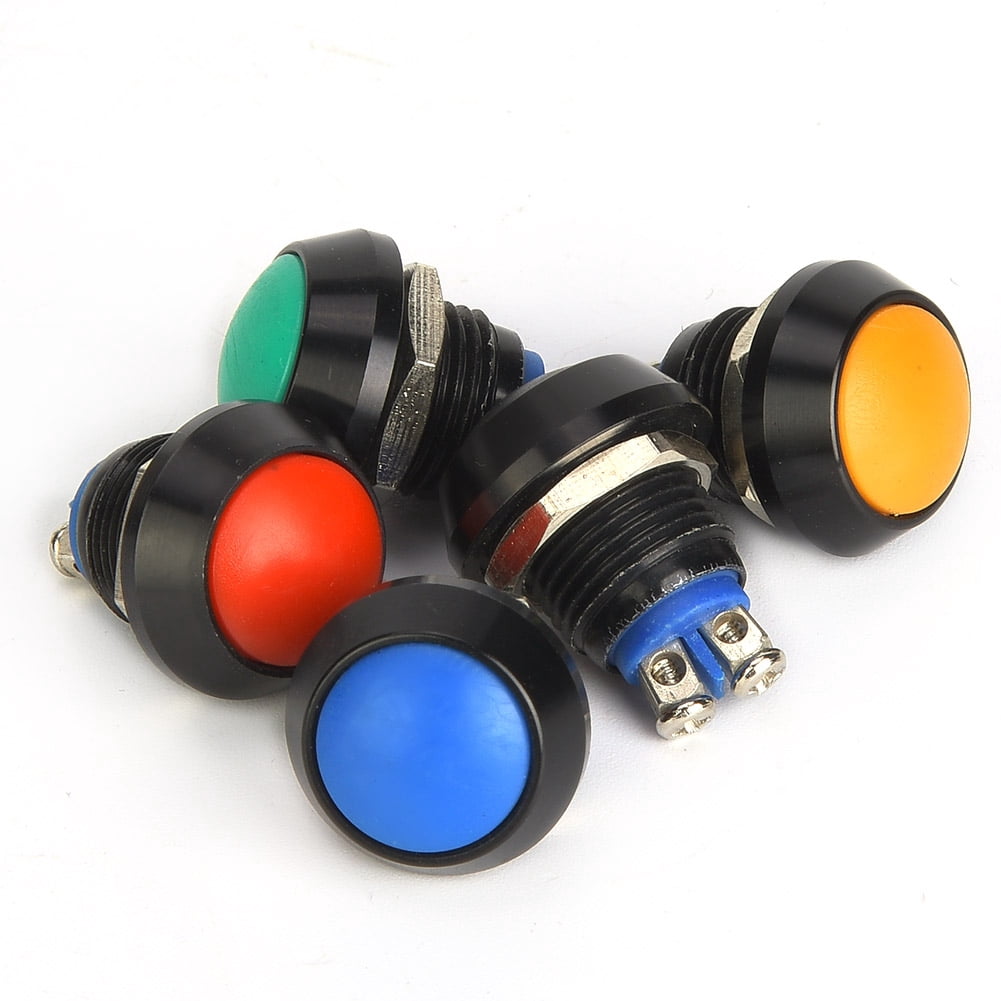 YAHHU 5Pcs Push Button Reset Switch Metal IP65 12mm / 0.47 inches 3A ...