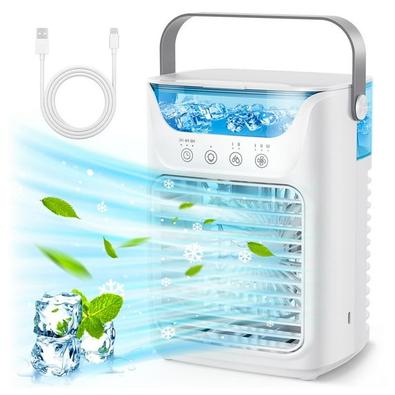 YAHHU 700 ml Portable Air Cooler & Humidifier – 3‑Speed Fan, 2‑Cold Fog ...