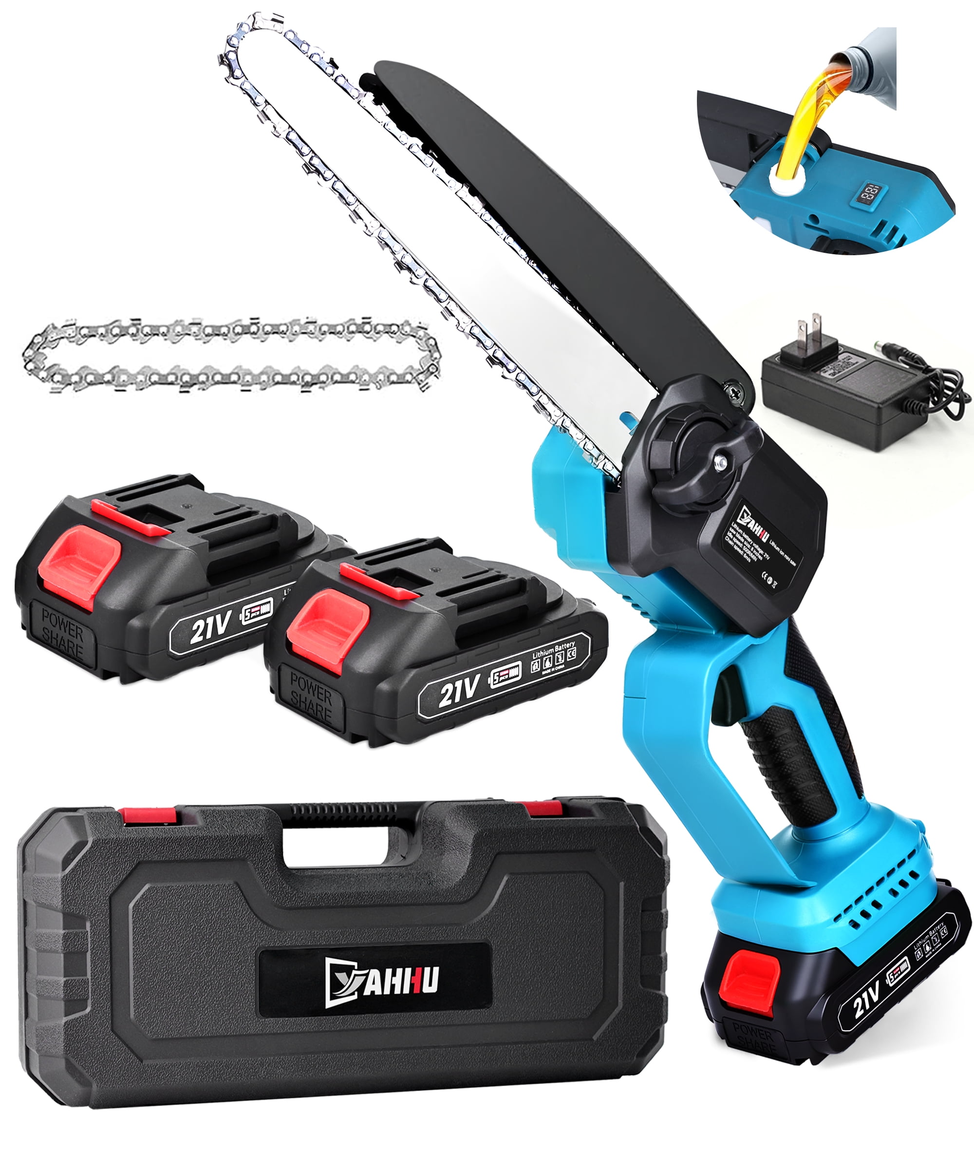 YAHHU 8 Inch Portable Electric Cordless Chainsaw, Mini Chainsaw Set ...