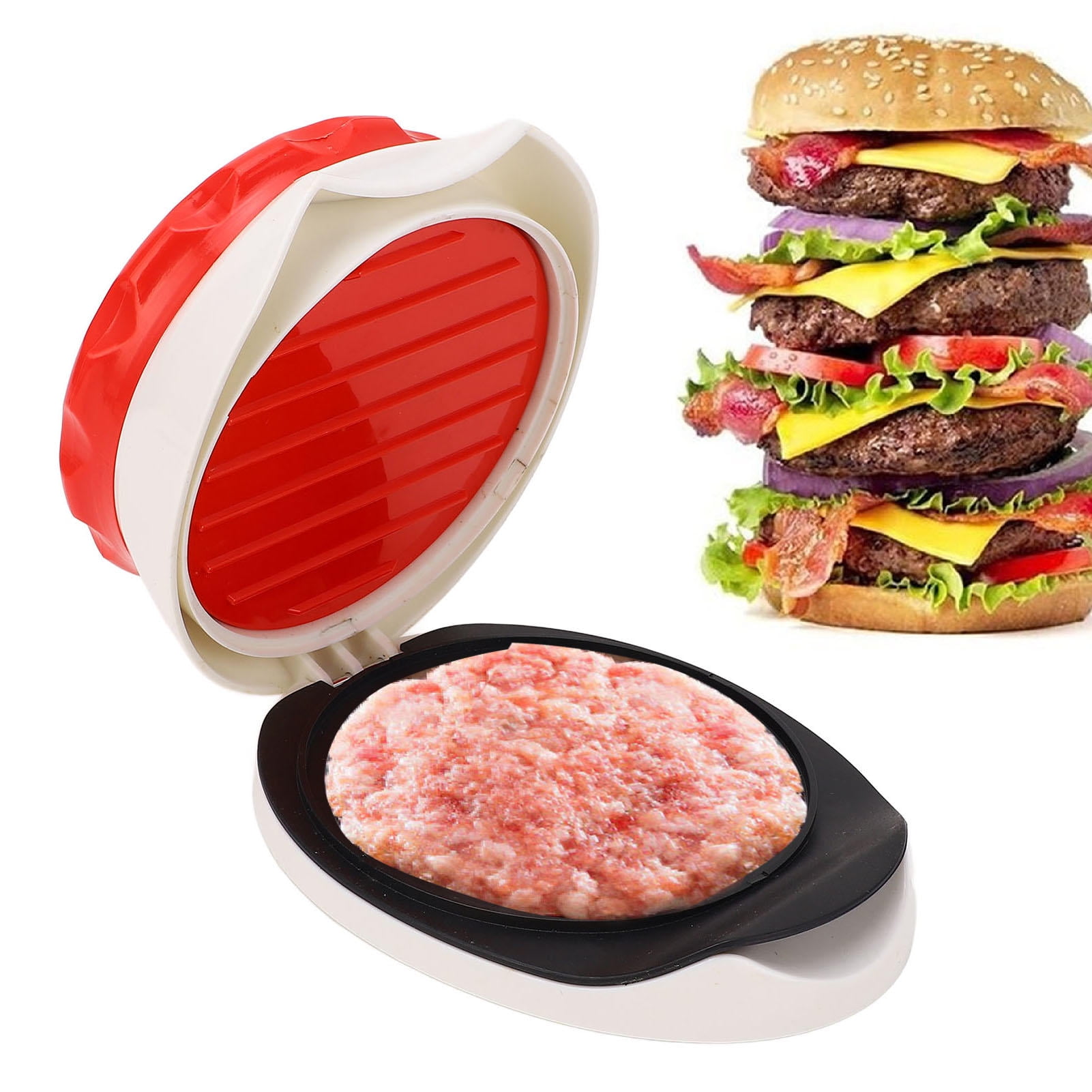 YAHHU Adjustable Red Burger Patty Press –Thick or Thin Patties, Family ...