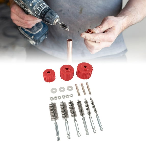 YAHHU Copper Pipe Cleaner Set – 1/2, 3/4 & 1” Tube Cleaning Brush with ...