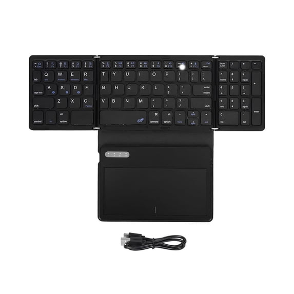 YAHHU Foldable Compact Keyboard Portable BT Keyboard with Large ...