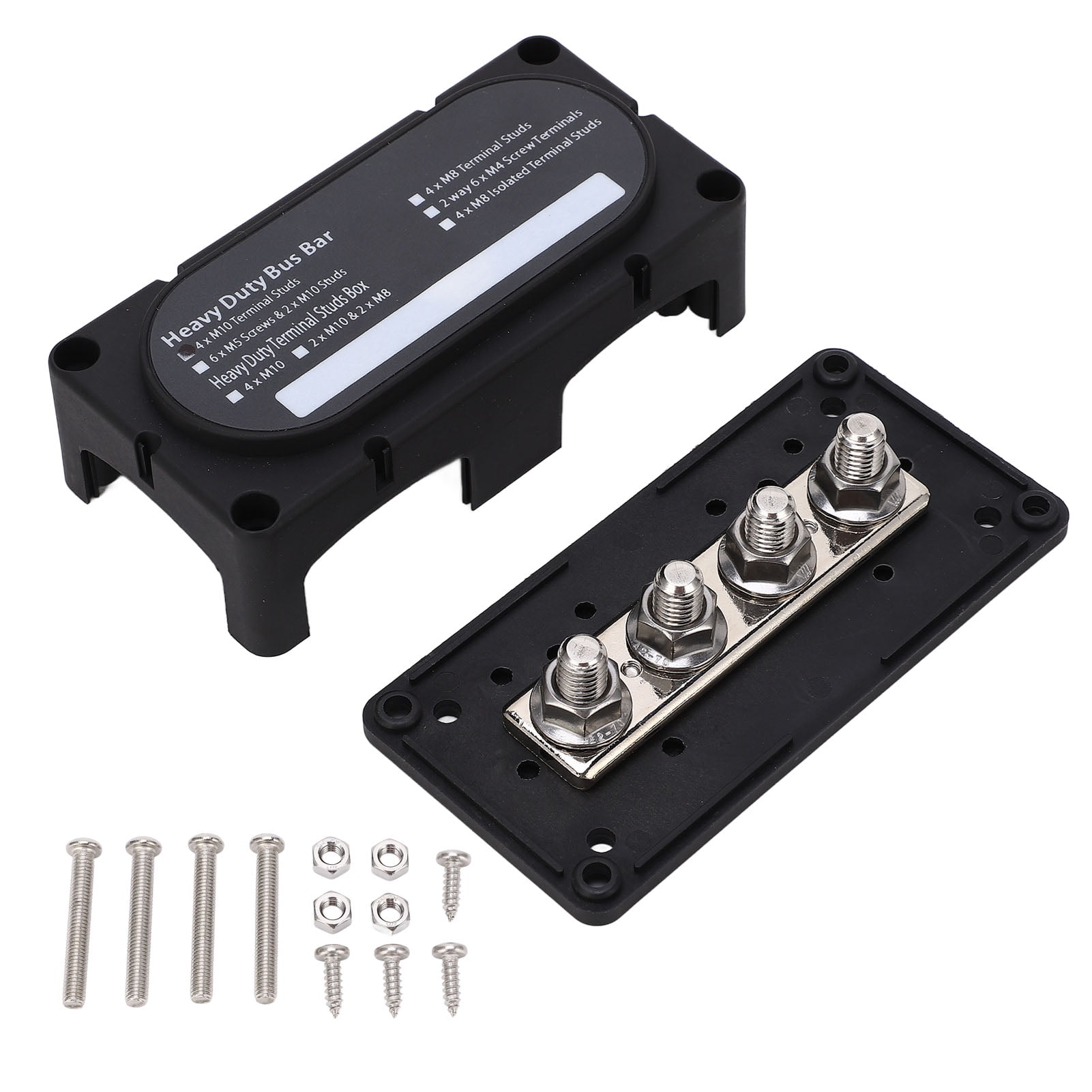 YAHHU Heavy Duty Bus Bar Box Power Distribution Block DC48V 300A M10 ...