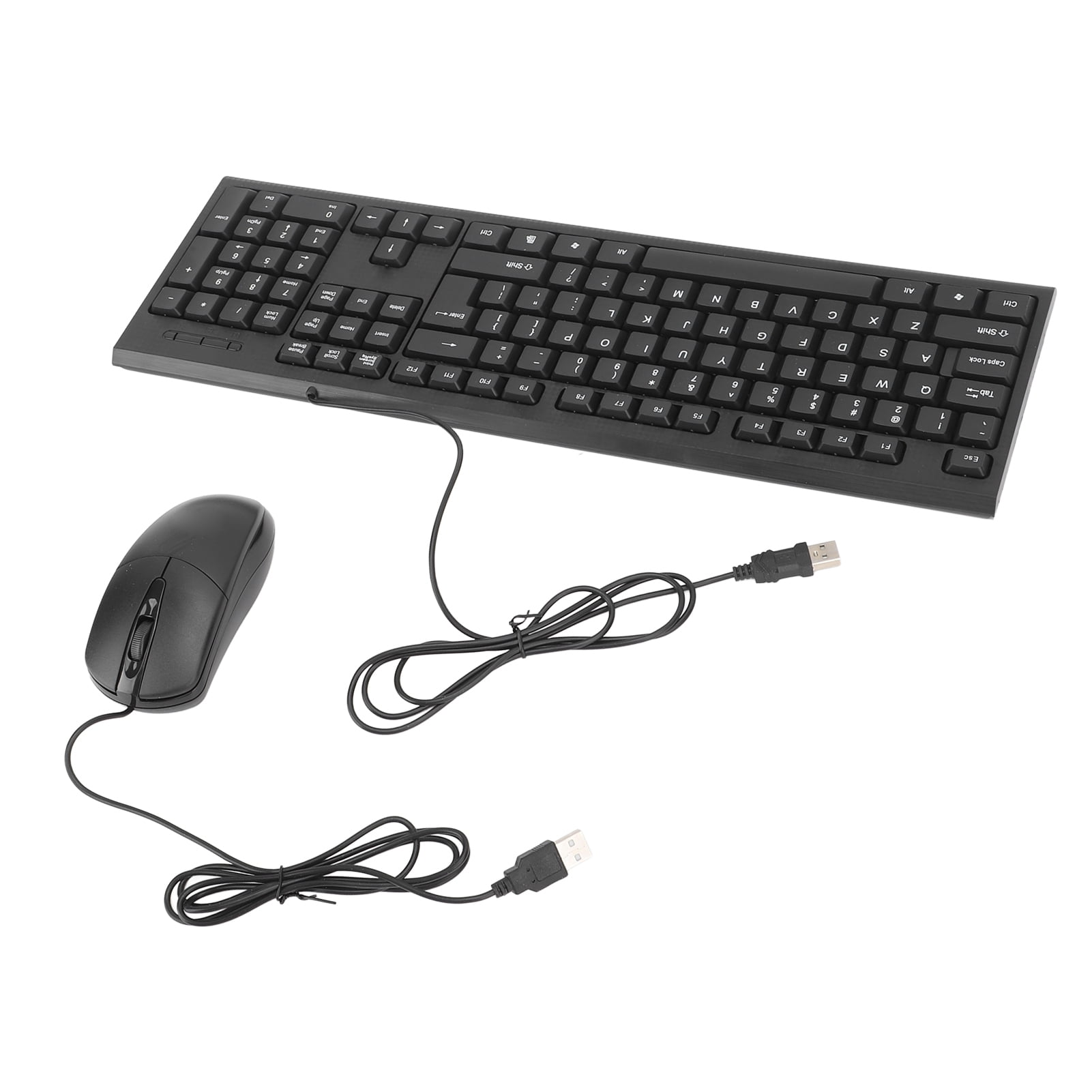 YAHHU Wired Keyboard and Mouse Combo Black Waterproof 104 Keys Anti ...