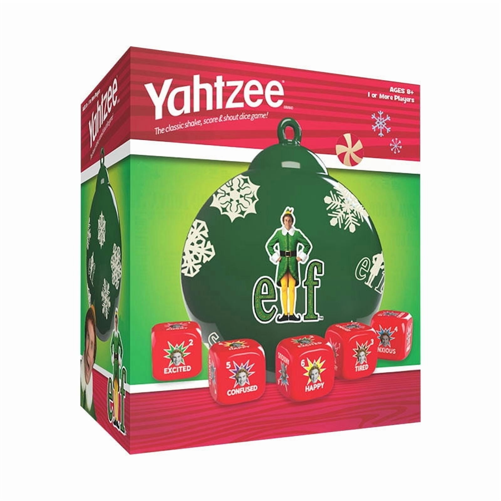 USAopoly YAHTZEE: Elf Edition, Buddy Ornament Dice Cup, Holiday Game ...