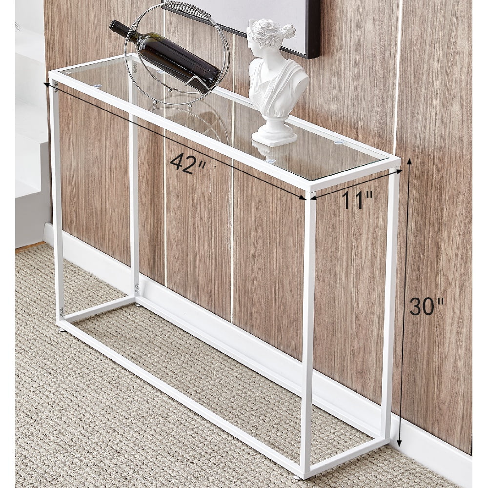 YAHAOLHGD Console Table, Faux Marble Entryway Table, Slim Gold Metal ...