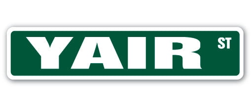 YAIR Street Sign Childrens Name Room Sign | Indoor/Outdoor | 36" Wide ...