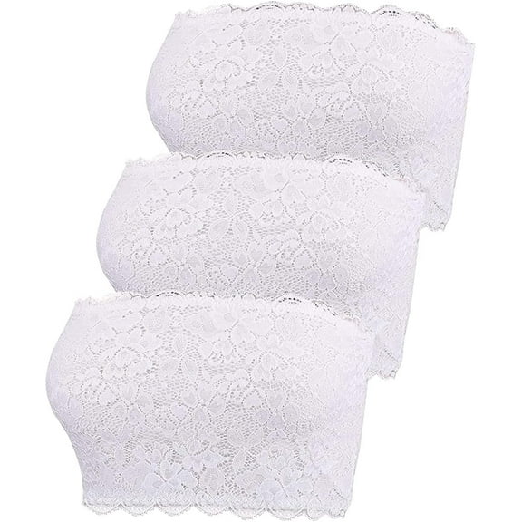 Abomasnow Women's Floral Lace Bralette Bandeau Bra Wirefree Strapless ...