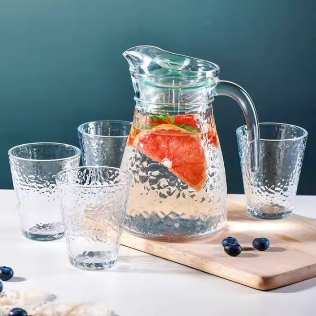 YAKSOM Large Cool Glass Pitcher Water Kettle Lemonade Glass Pot Water ...