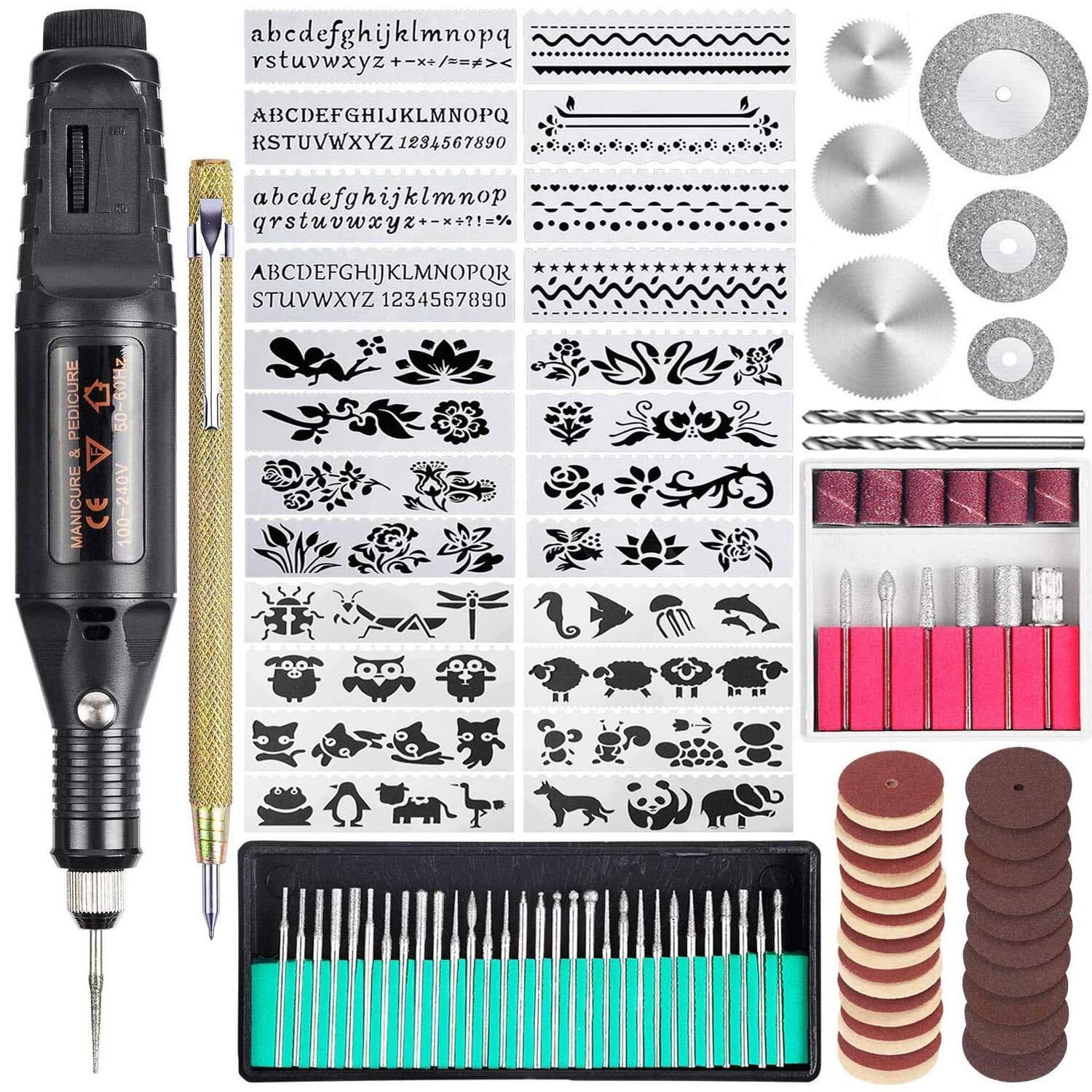 YALI 108 Pcs Engraving Tool Kit, Multi-Functional Electric Corded Micro ...