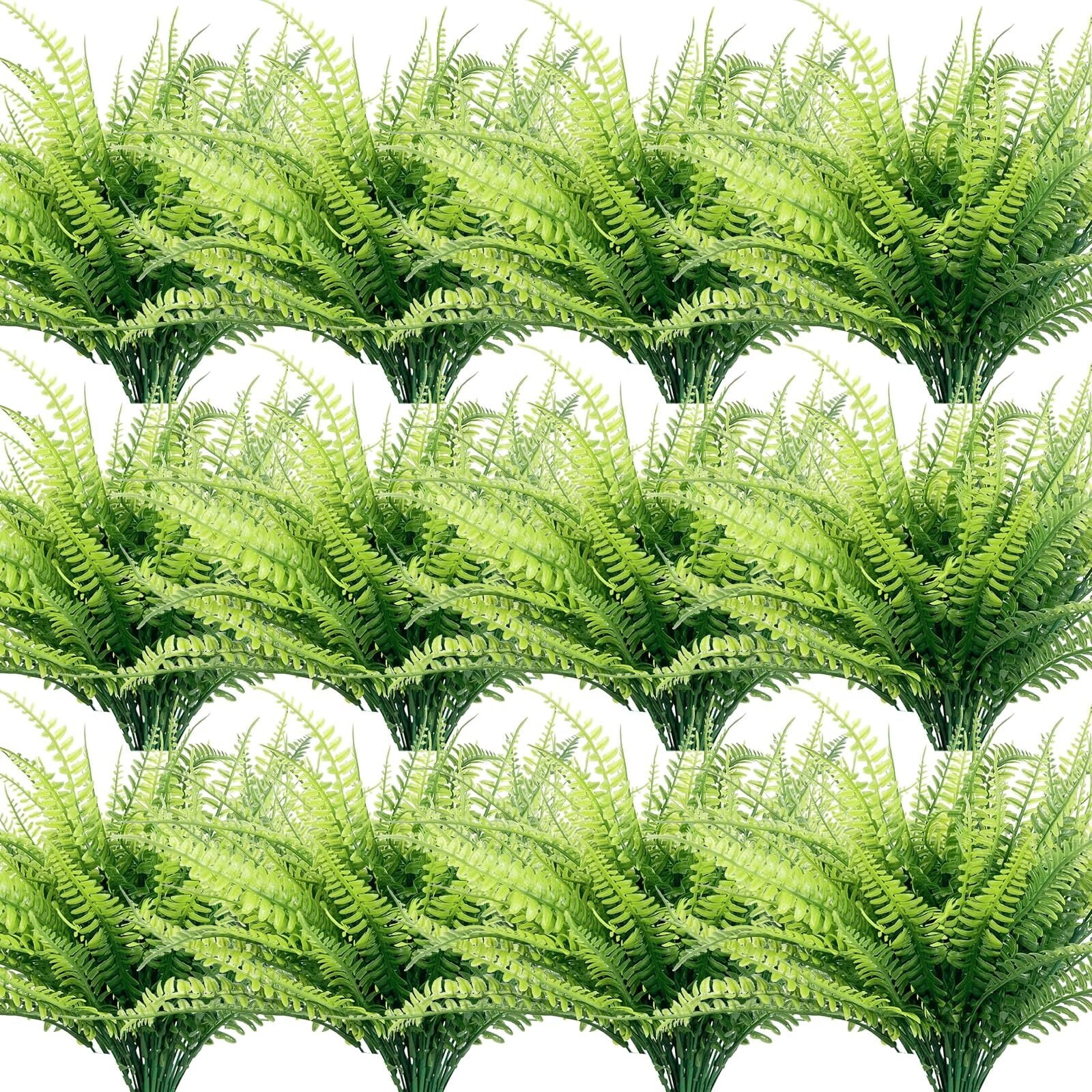 YALI 20 Bundles Artificial Plants Outdoor Faux Boston Fern Spring ...