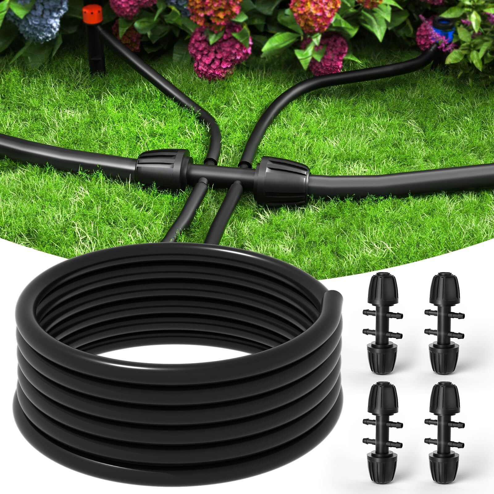 YALI 200ft 1/4 inch Drip Irrigation Tubing Blank Distribution Tubing ...