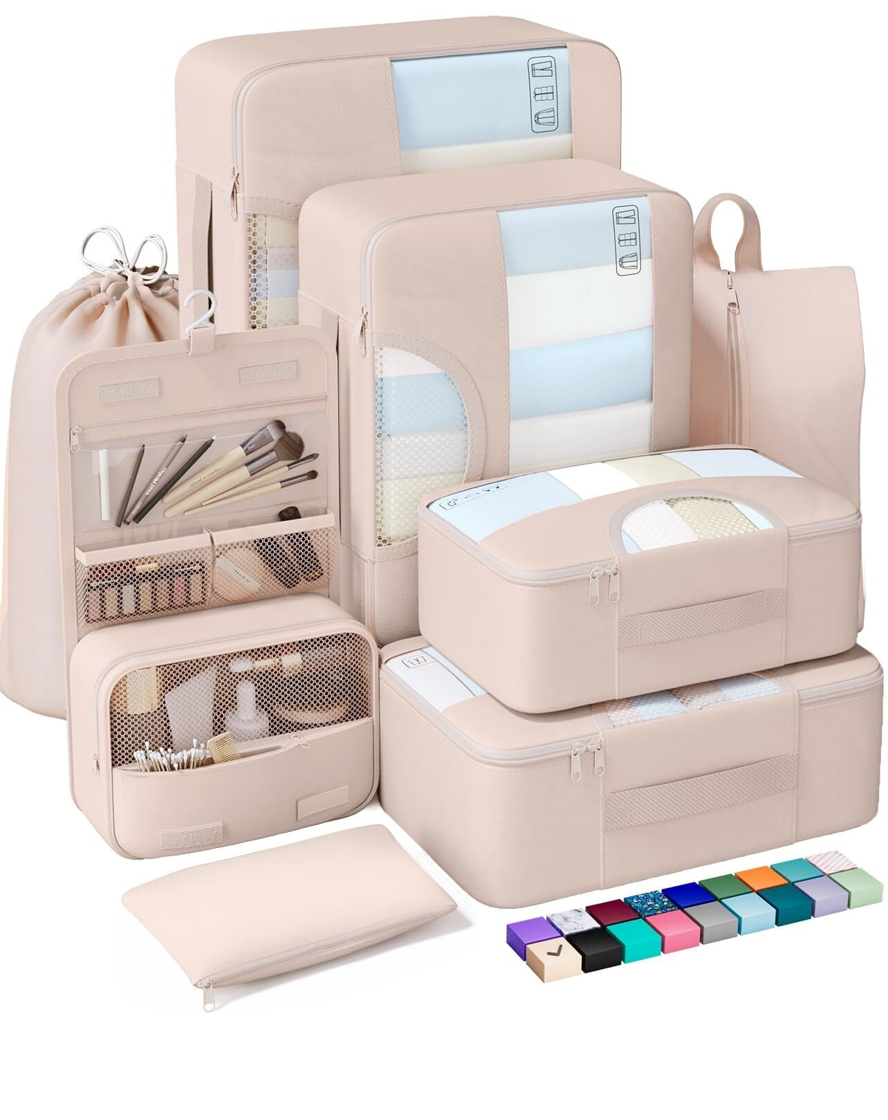 YALI 8 Set Packing Cubes for Travel Essentials, Suitcase Organizer Bags ...