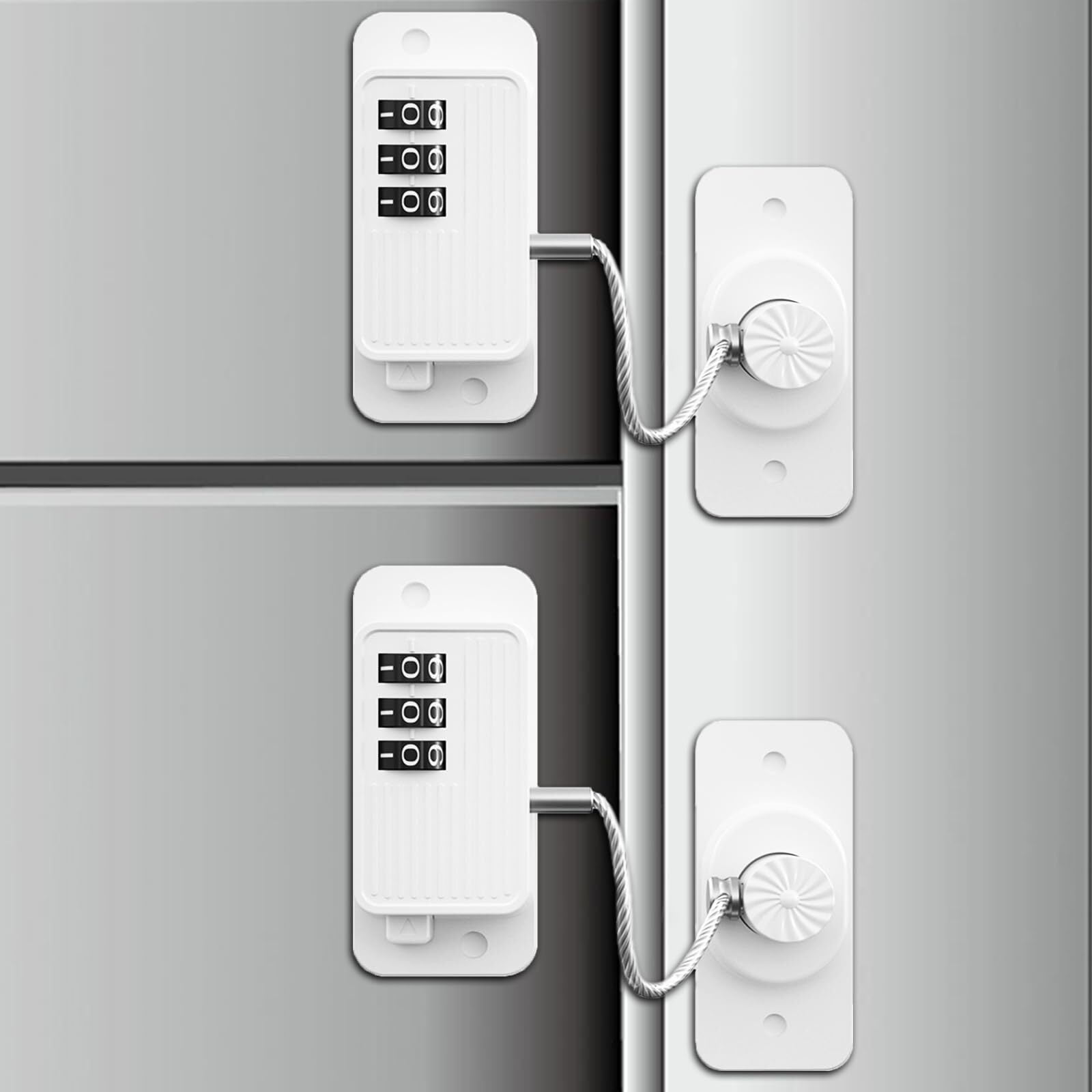 YALI Heavy Duty Combination Refrigerator Lock (2 Pack) - Cabinet Locks ...