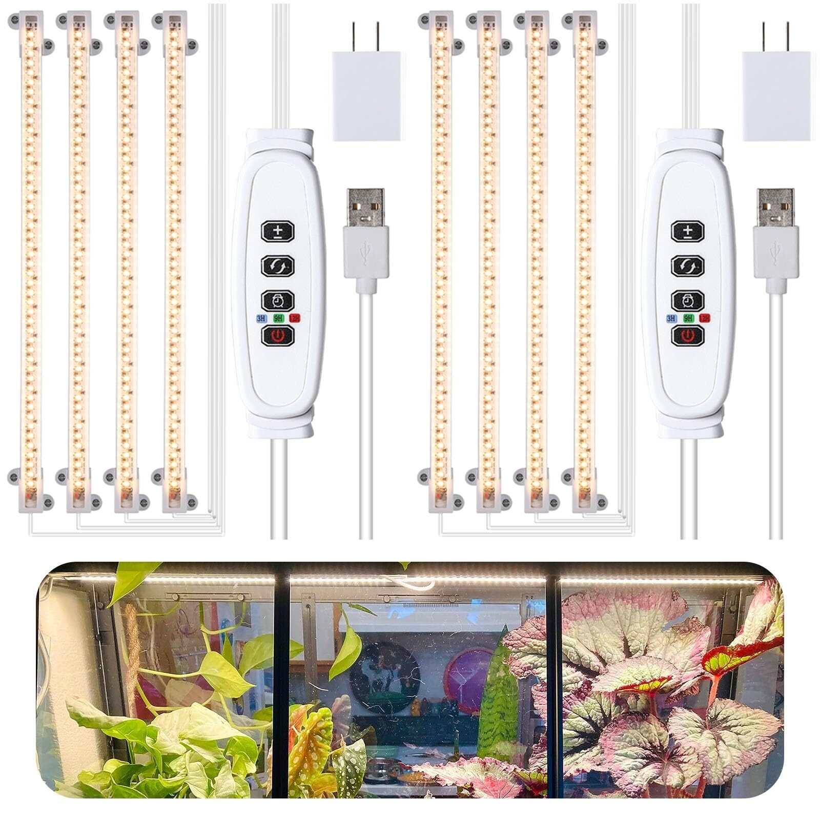 YALI LED Plant Growing lamp, 3000K Full Spectrum Grow Light Strips for ...