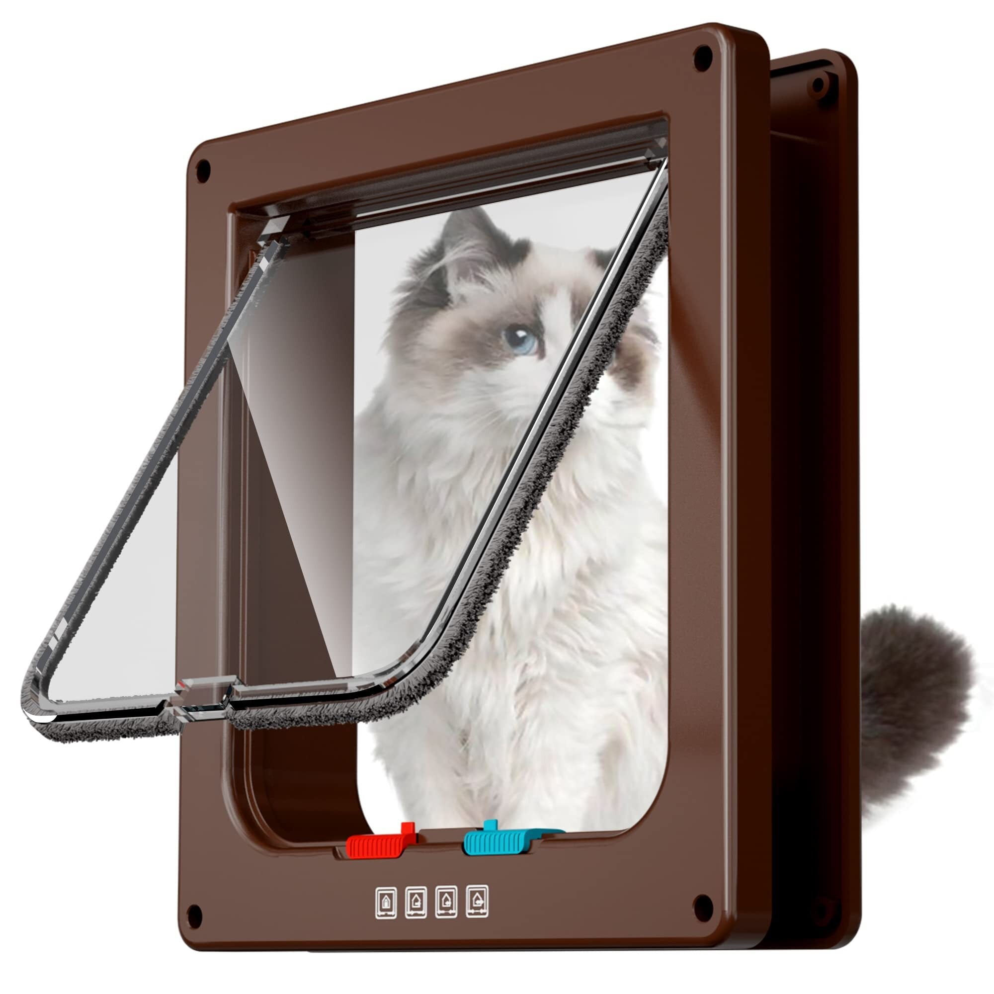 YALI Large Cat Door Interior Door Pet Door for Cat Exterior Door 4 ...