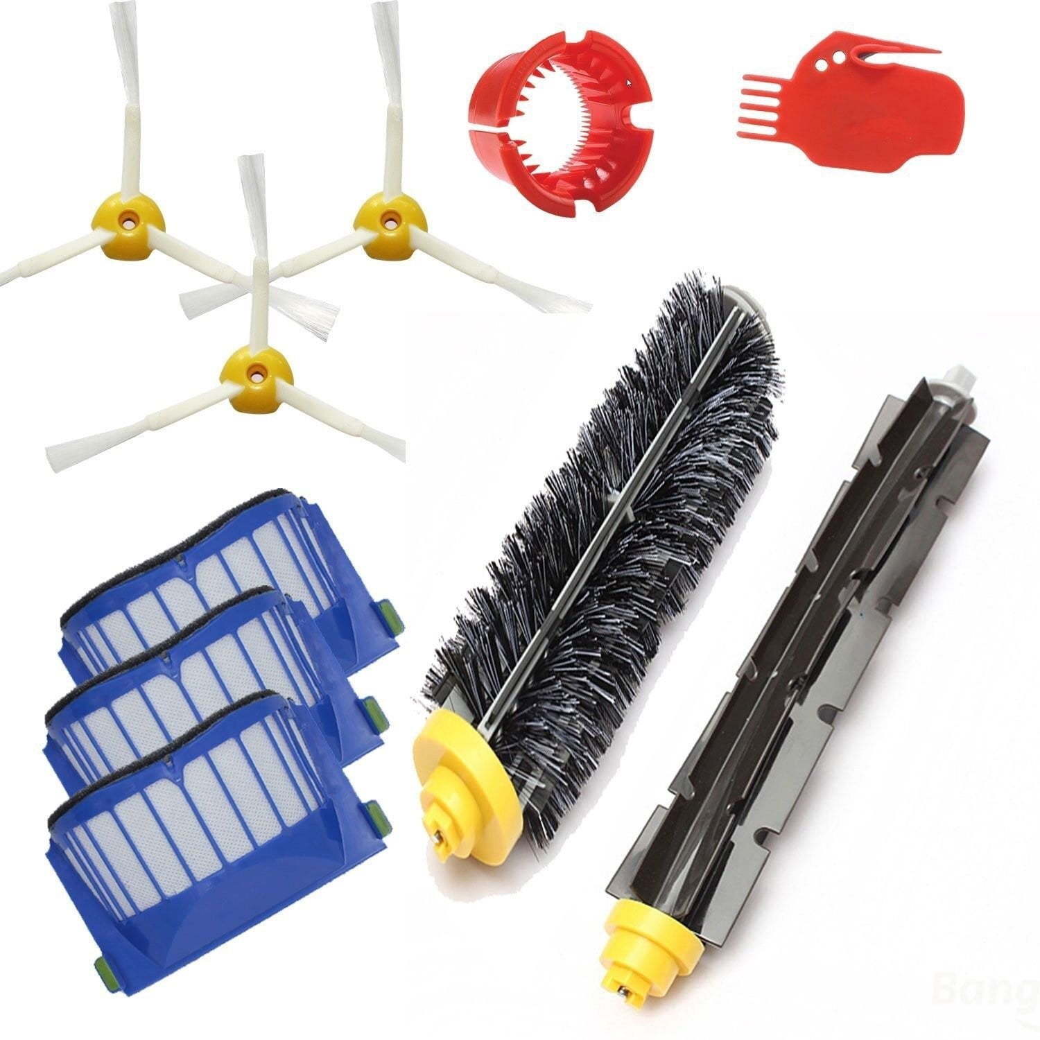 YALI Replacement Parts Kit Bristle Flexible Beater Brush & Aero Vac Filter & Side Brush ...