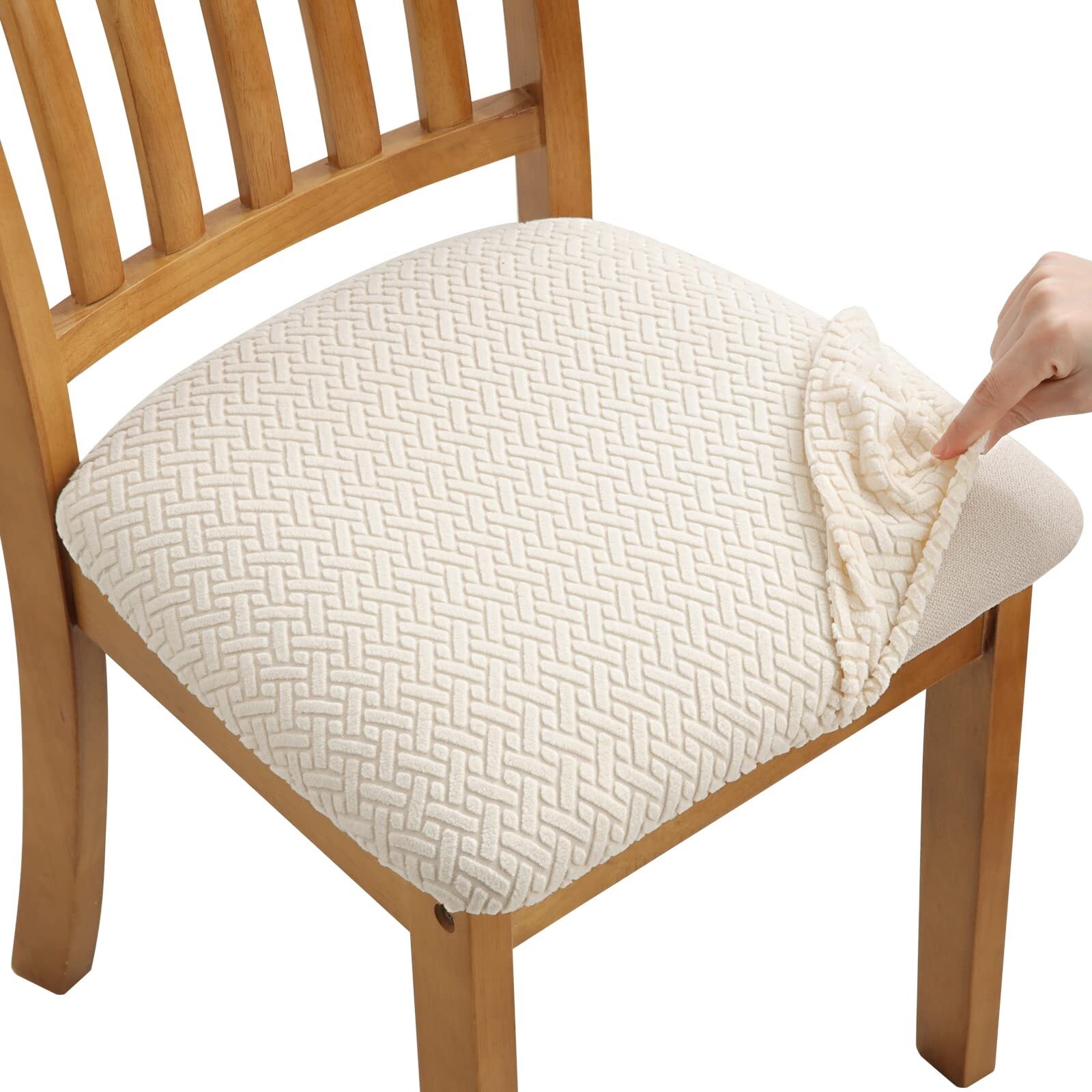 YALI Stretch Chair Seat Covers 6 PCS, Removable Washable Dining Chair ...