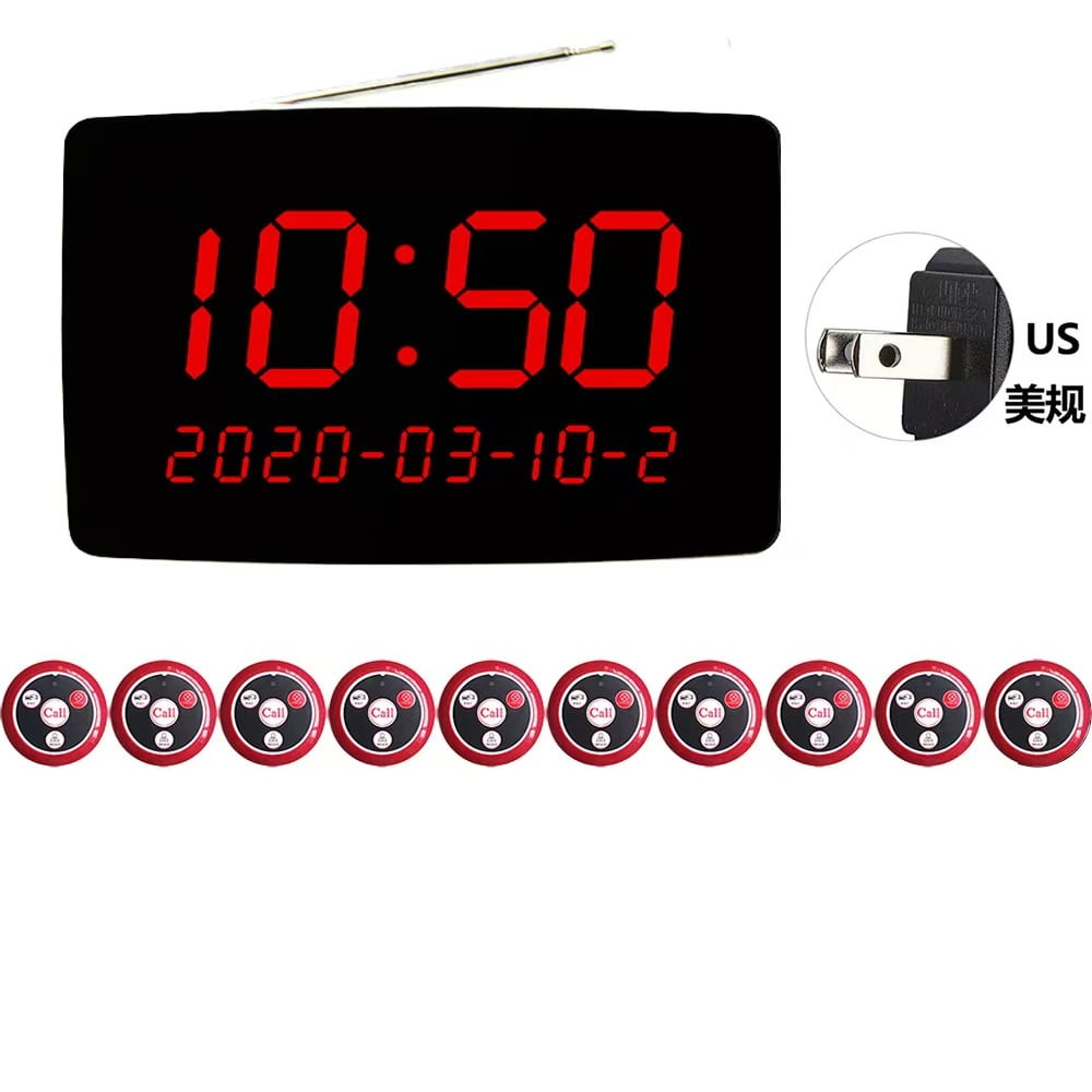 YALI Wireless Calling System Caregiver Pager Call Button System with 10 ...