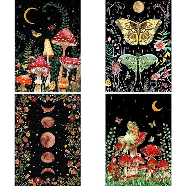 YALKIN 4pcs Large Painting by Numbers for Adults Canvas Art DIY ...