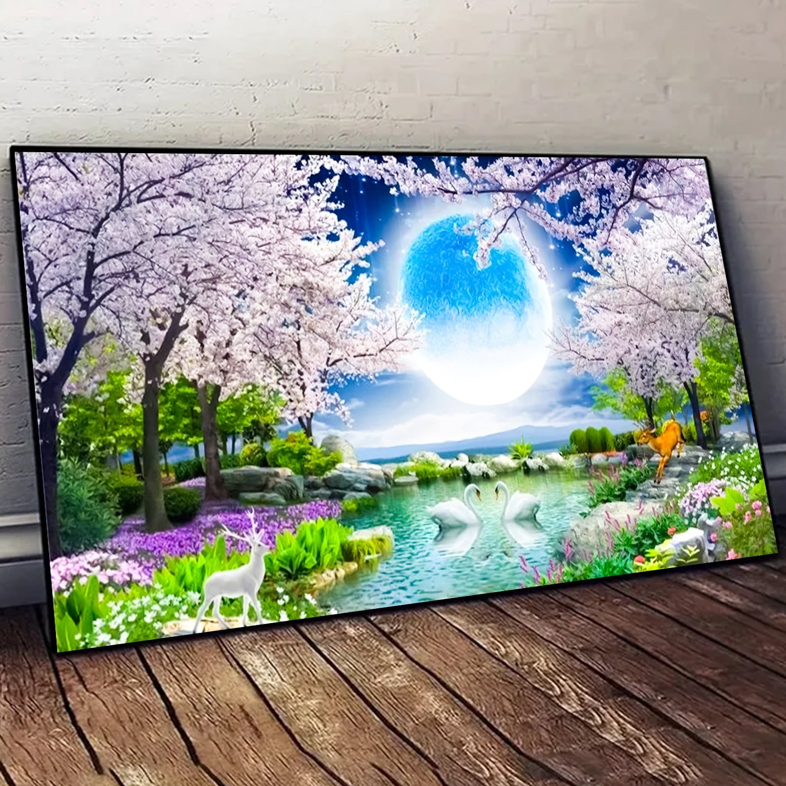 YALKIN 5D Large Diamond Painting Kits for Adults (27.6x15.7inch), Moon ...