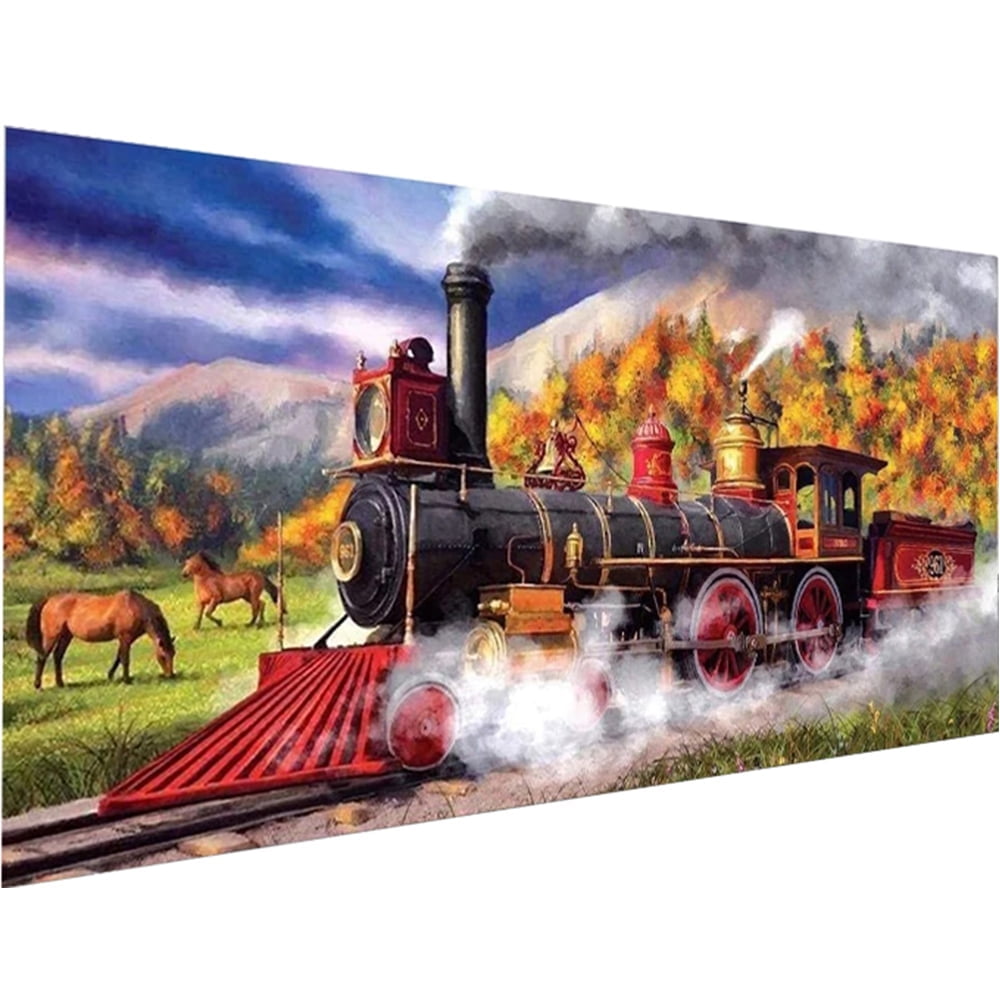 YALKIN 5D Large Diamond Painting Kits for Adults (3.9x3.9inch), Train ...
