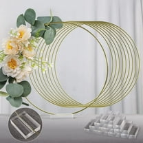 BalsaCircle Gold 24" Round Double Frame Metal Floral Hoop Table ...