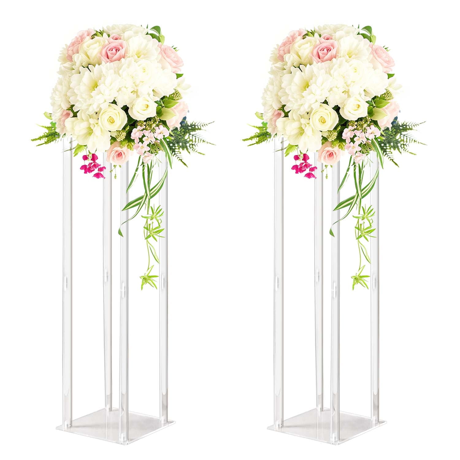 YALLOVE Tall Clear Centerpiece Vase for Table, 31.5" Tall Flower ...