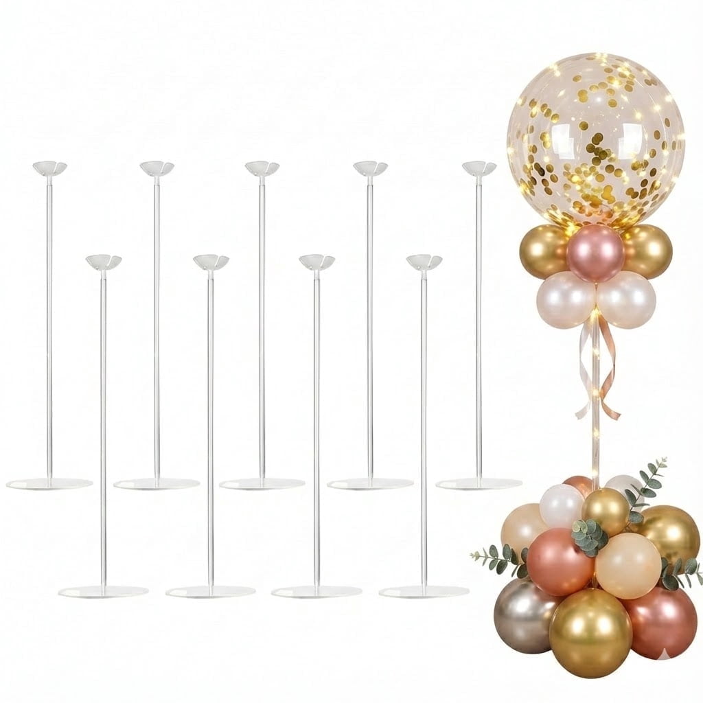YALLOVE Balloon Stands for Table, 23.6 Inch 10 Packs, Adjustable Height ...