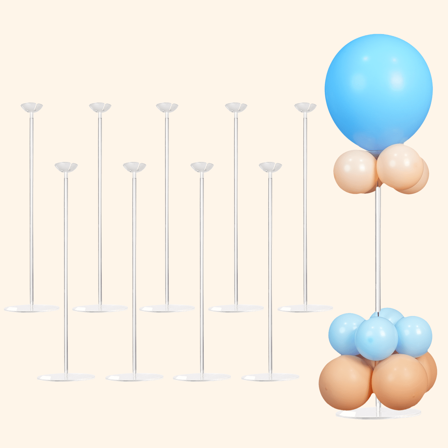 YALLOVE Clear Acrylic Tabletop Balloon Stand Kit, Adjustable Height, 23 ...