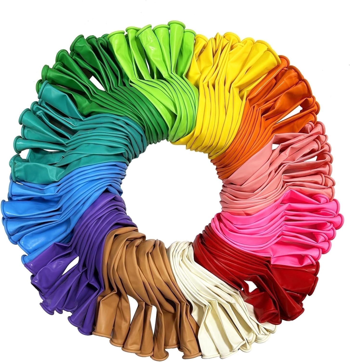 YALLOVE Latex Balloons Assorted Colors Set of 120, 12 Inch Thickened ...