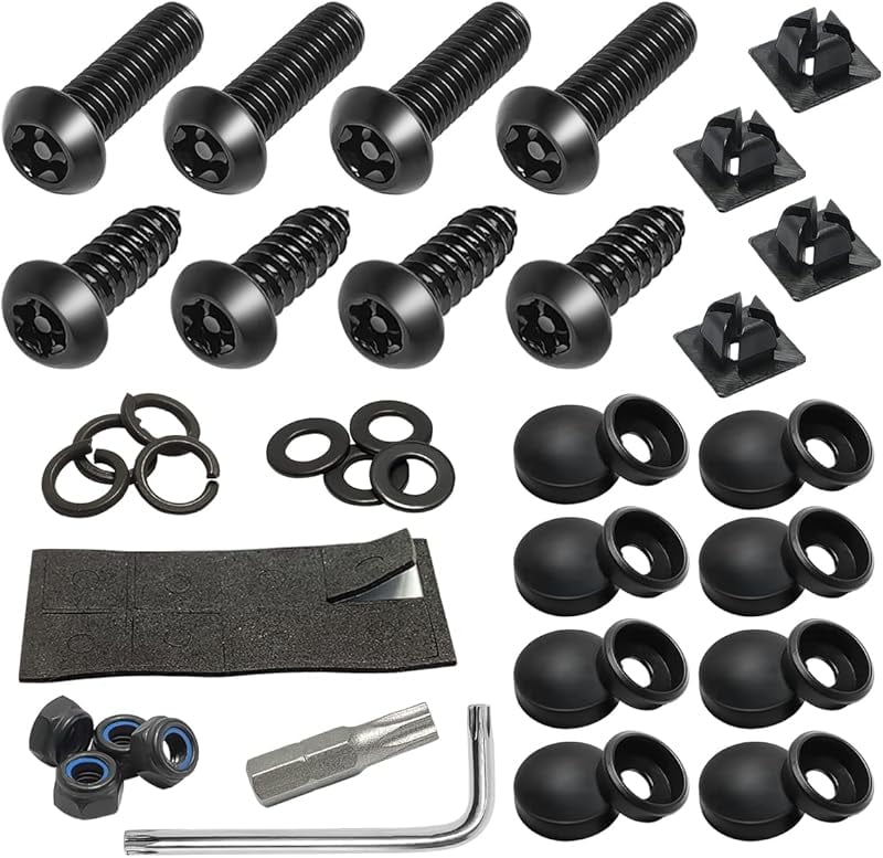 YALOK Anti Theft License Plate Screws Kits- Rustproof Stainless Steel ...