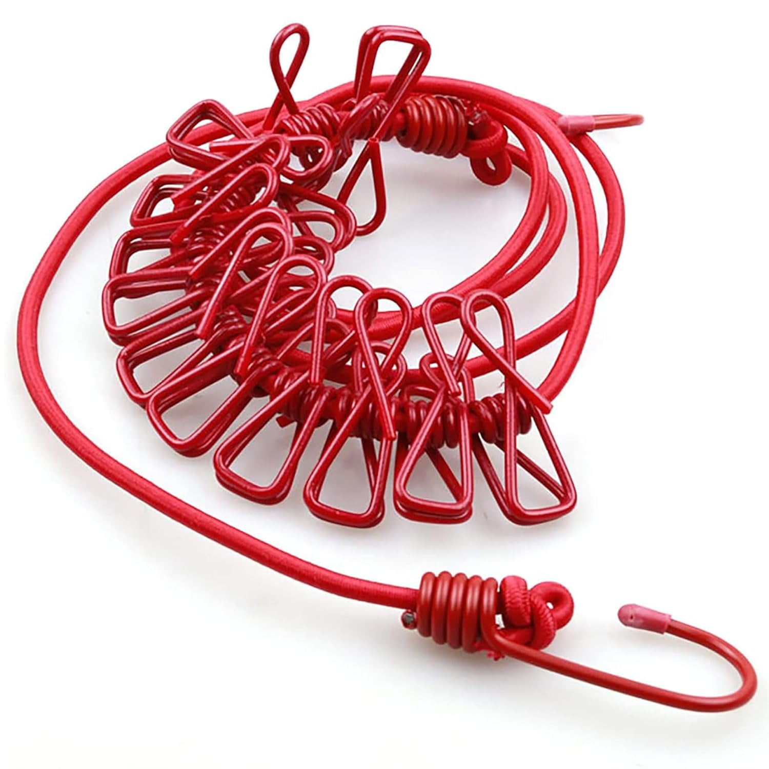 YALOWEEK Cloth Drying Rope with Hooks Elastic Hanging Rope for Cloth ...