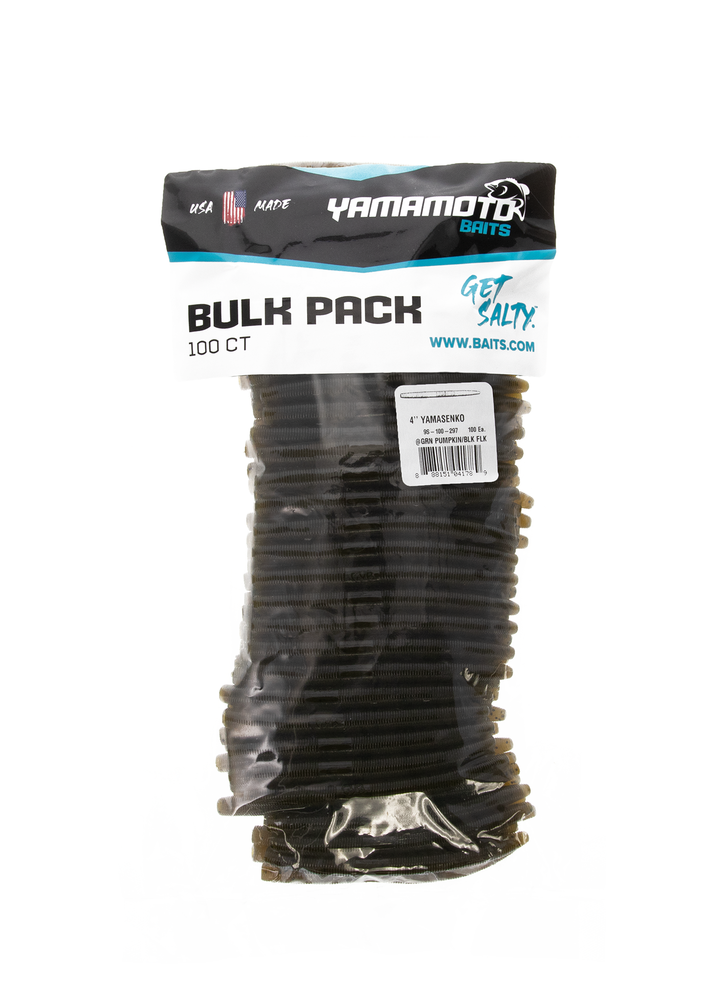 YAMAMOTO 4'' SENKO / GREEN PUMPKIN/BLACK FLAKE / 100 PACK - Walmart.com