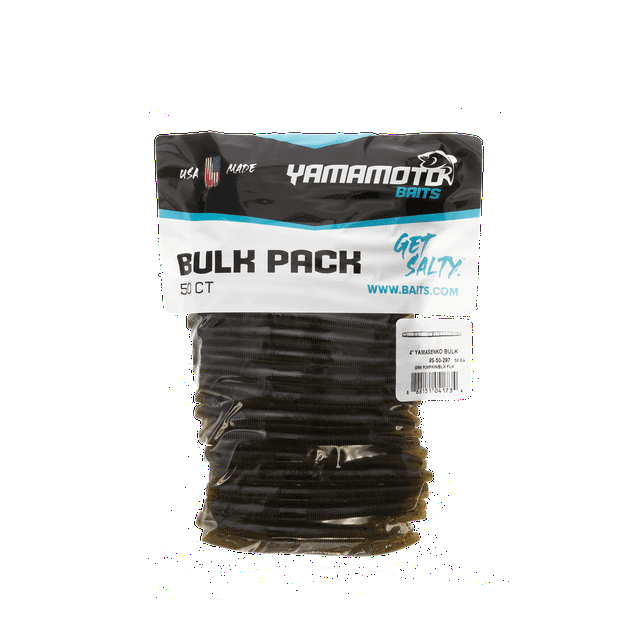 YAMAMOTO 4'' SENKO / GREEN PUMPKIN/BLACK FLAKE / 50 PACK - Walmart.com