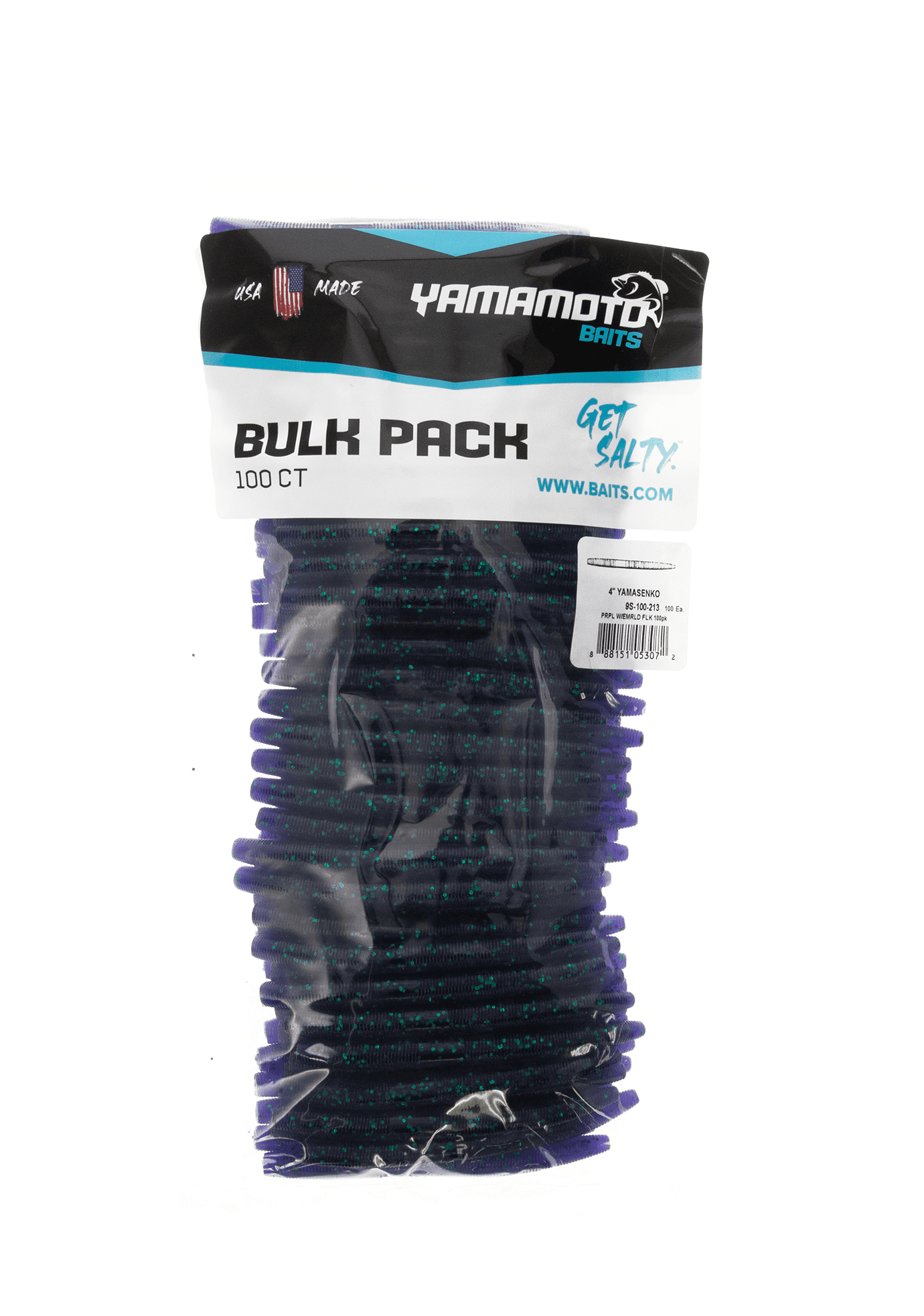 YAMAMOTO 4'' SENKO / PURPLE W/ EMERALD FLAKE / 100 PACK - Walmart.com