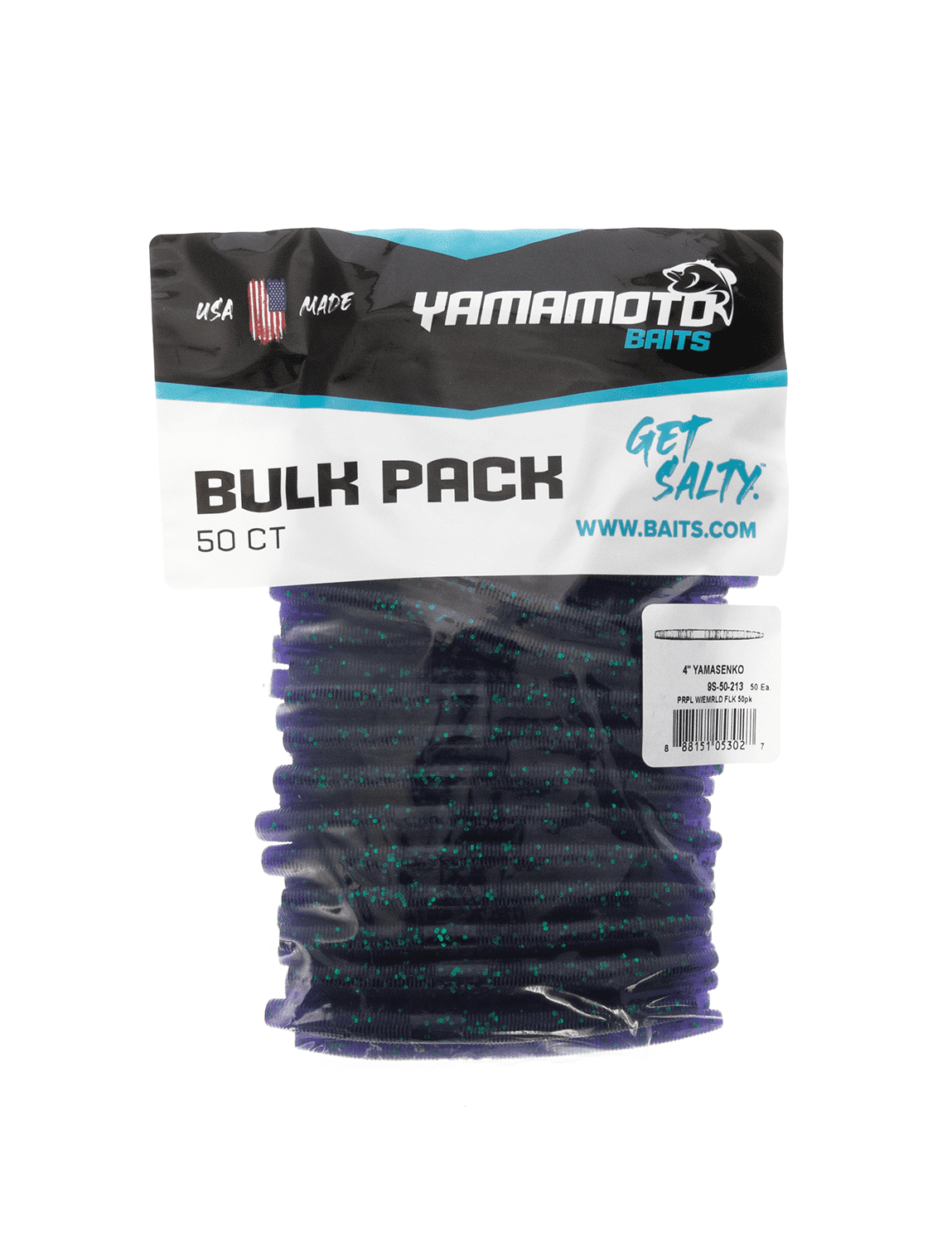 YAMAMOTO 4'' SENKO / PURPLE W/ EMERALD FLAKE / 50 PACK - Walmart.com
