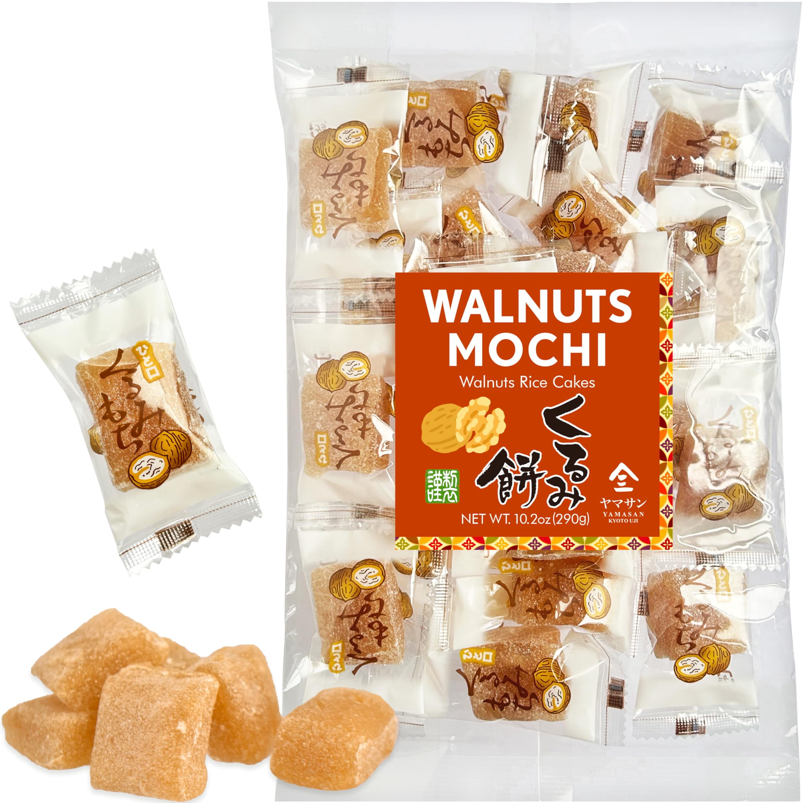 YAMASAN KYOTO UJI Japanese IRF13 Walnuts Mochi Candies, Japanese Traditional Nostalgic Sweets ...