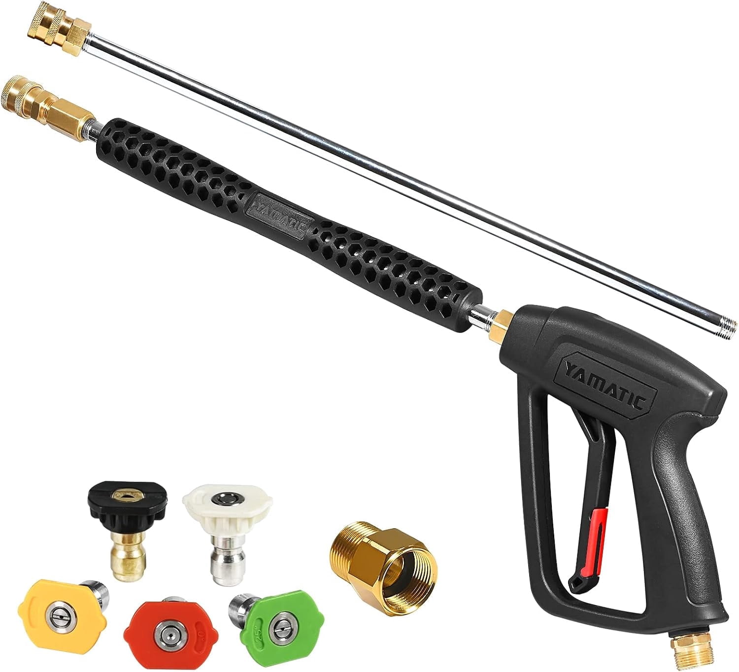 YAMATIC Pressure Washer Gun with Extension Wand & 5 Nozzles, 4000 PSI ...