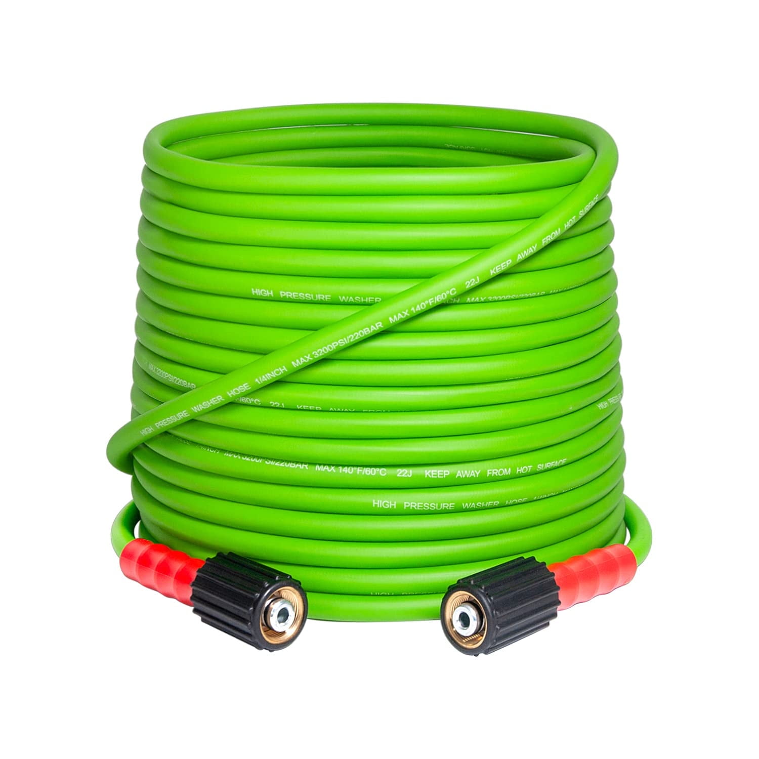 YAMATIC Pressure Washer Hose 50 FT, 3200 PSI 1/4" Kink Resistant Power Washer Hose Replacement ...