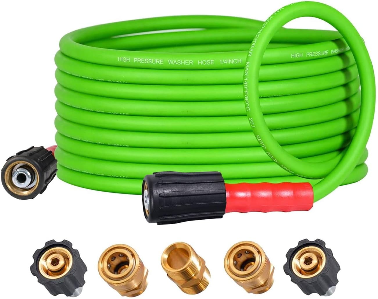 YAMATIC Top Flexible Pressure Washer Hose 25FT X 1/4", Kink Resistant ...
