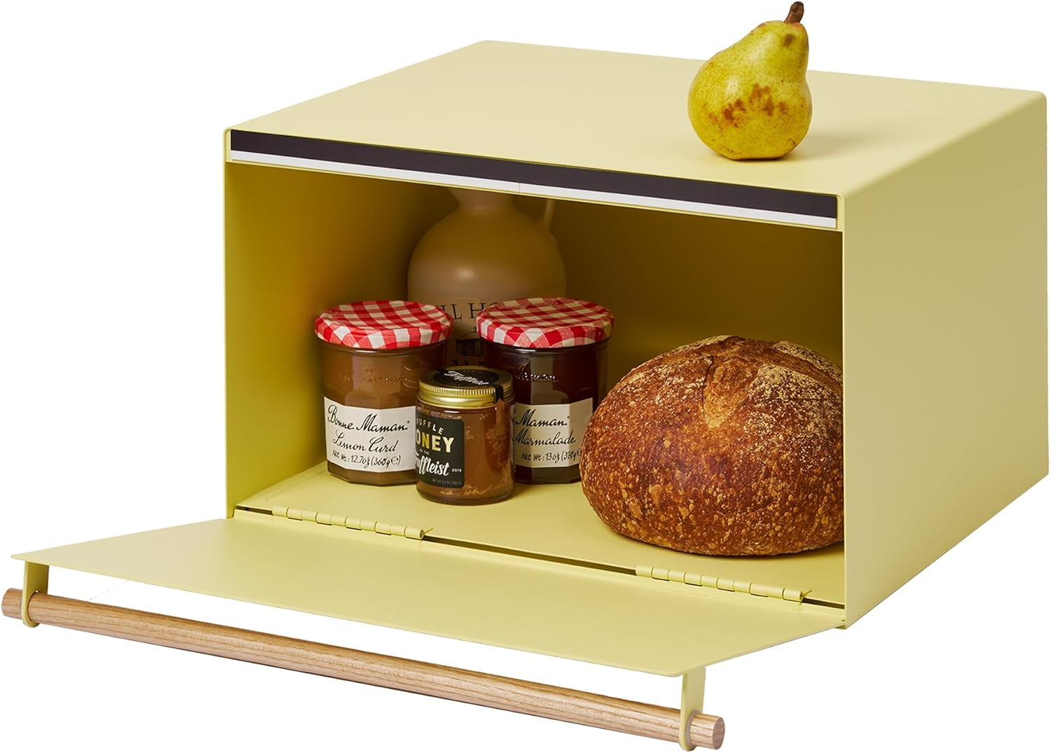 YAMAZAKI Home Tosca Bread Box Keeper Holder Container, Metal Bread ...