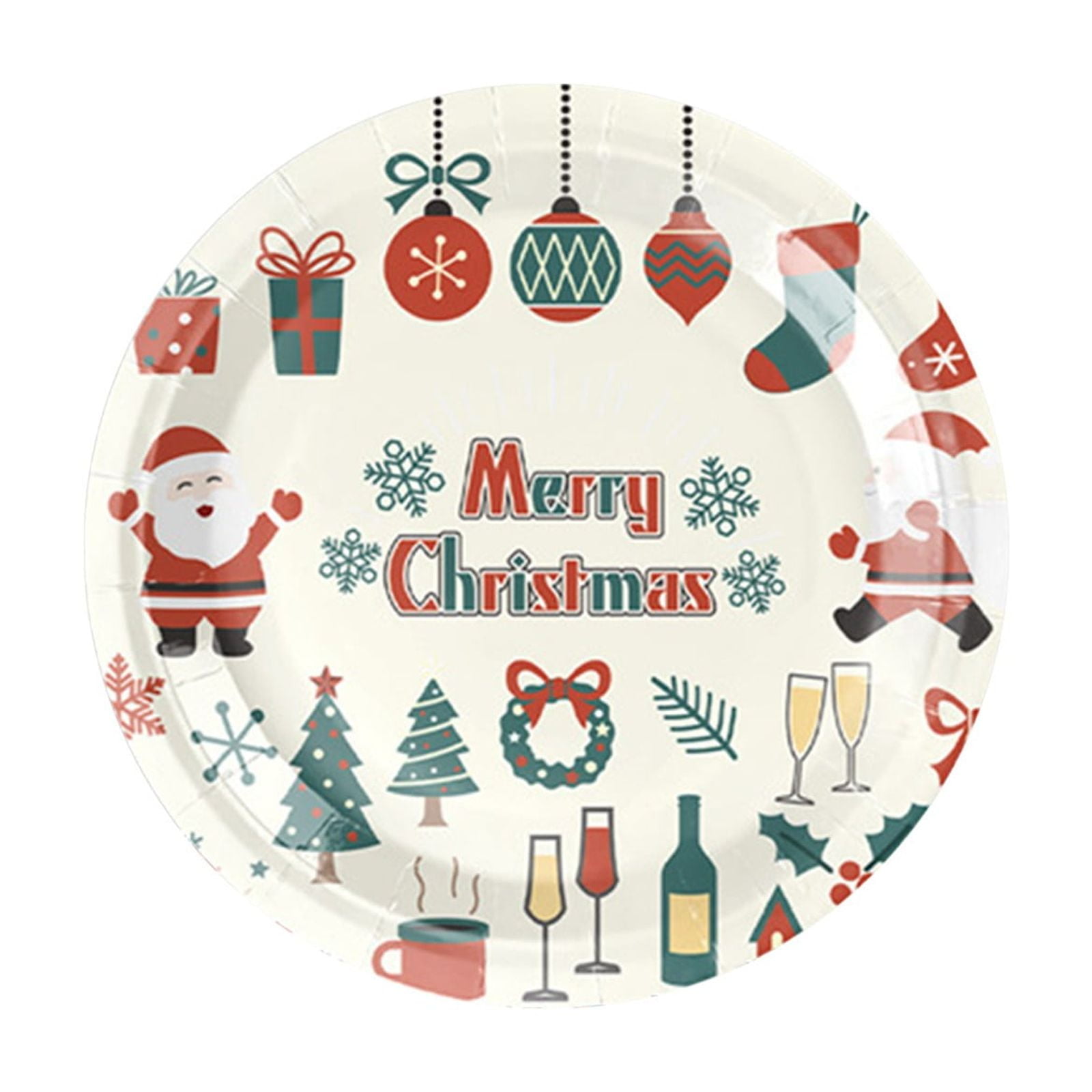 YAMB 10 Pack Christmas Paper Plates 9 Inch,Christmas Party Plates Xmas ...