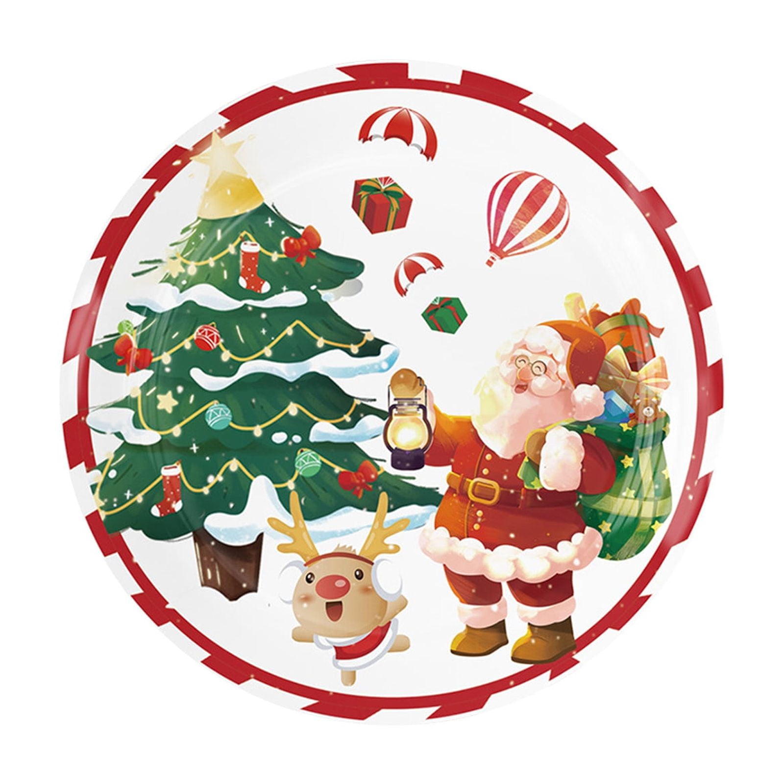 YAMB 10 Pack Christmas Paper Plates 9 Inch,Christmas Party Plates Xmas ...