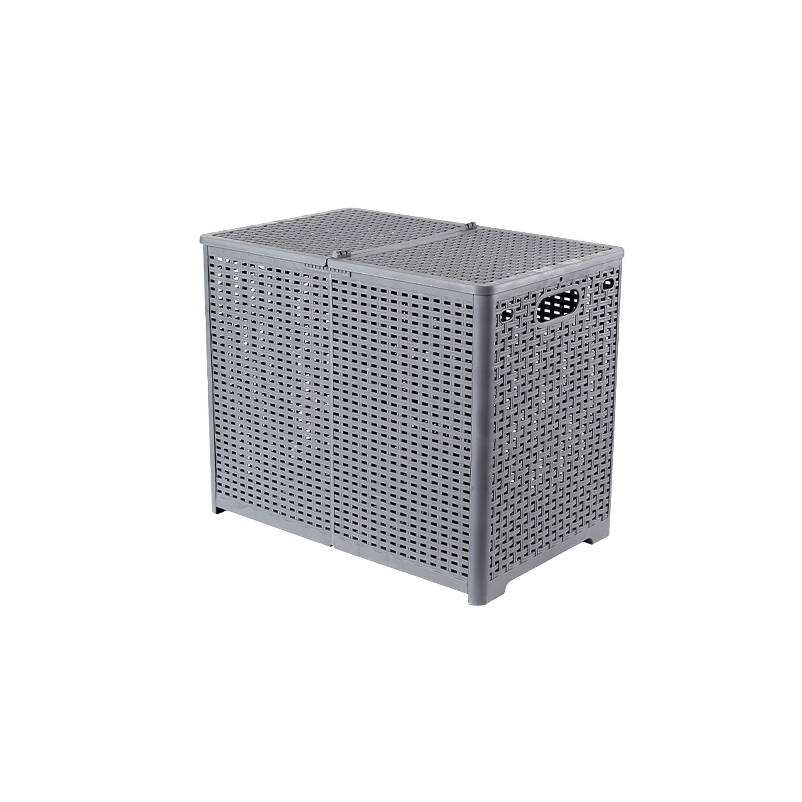 YAMB 2 Section Collapsible Laundry Basket,21.5×13.5×17.5 Inch Plastic Double Laundry Hamper with ...