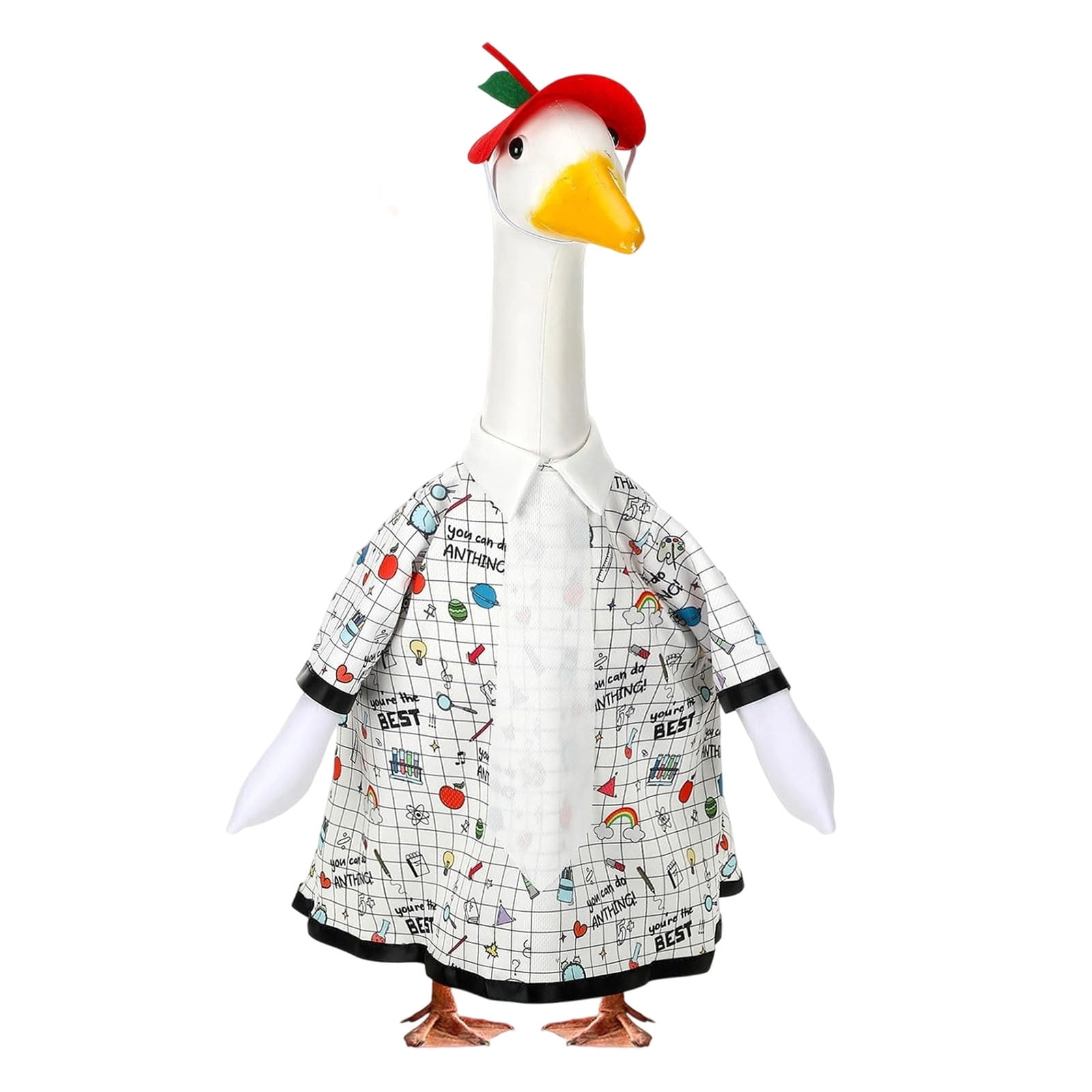 YAMB Academic Porch Goose Outfits,2 Pcs/Set Yard Goose Statue Clothes ...