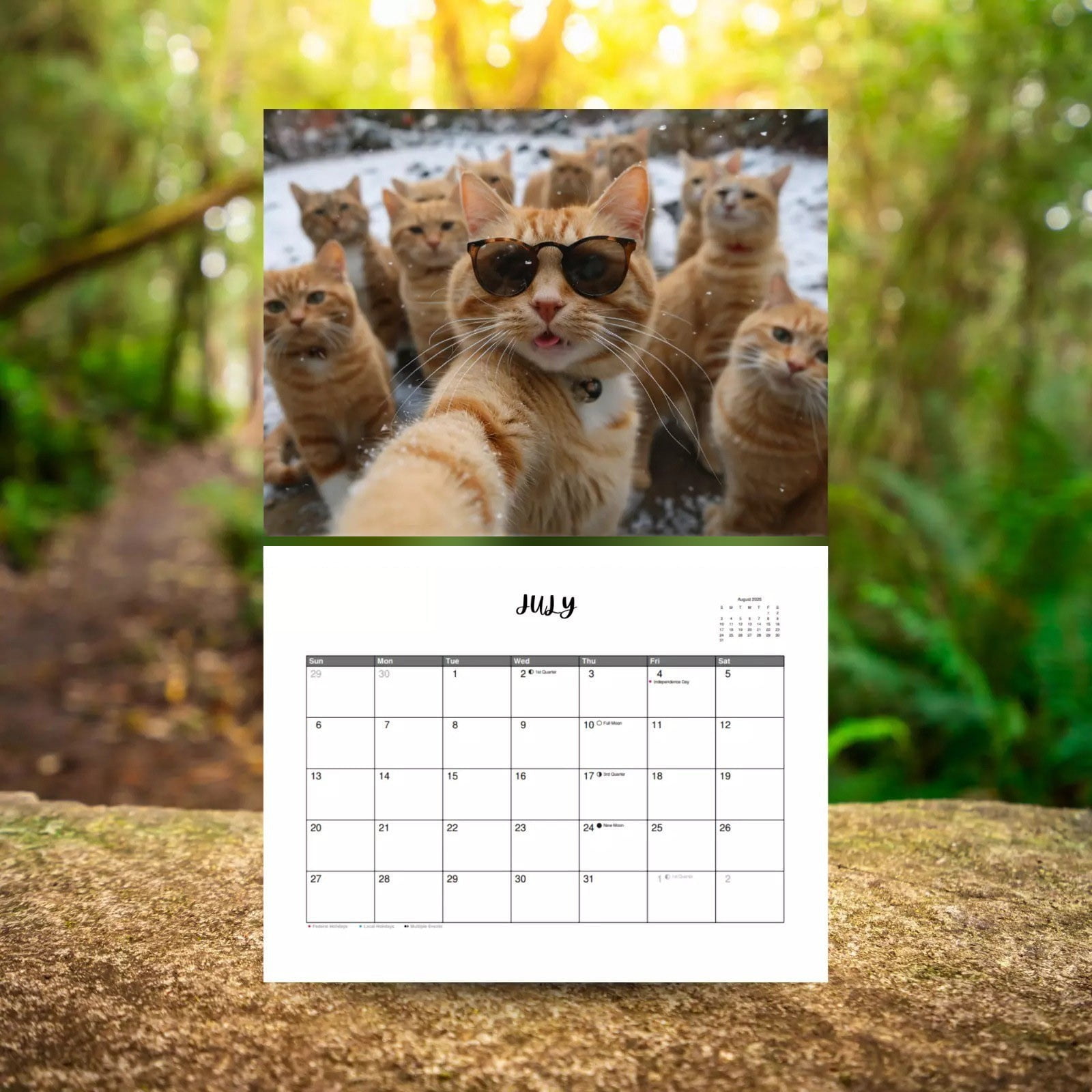 YAMB Animals 2025 Monthly Wall Calendar | 11" x 8.3" 12-Month Calendar ...